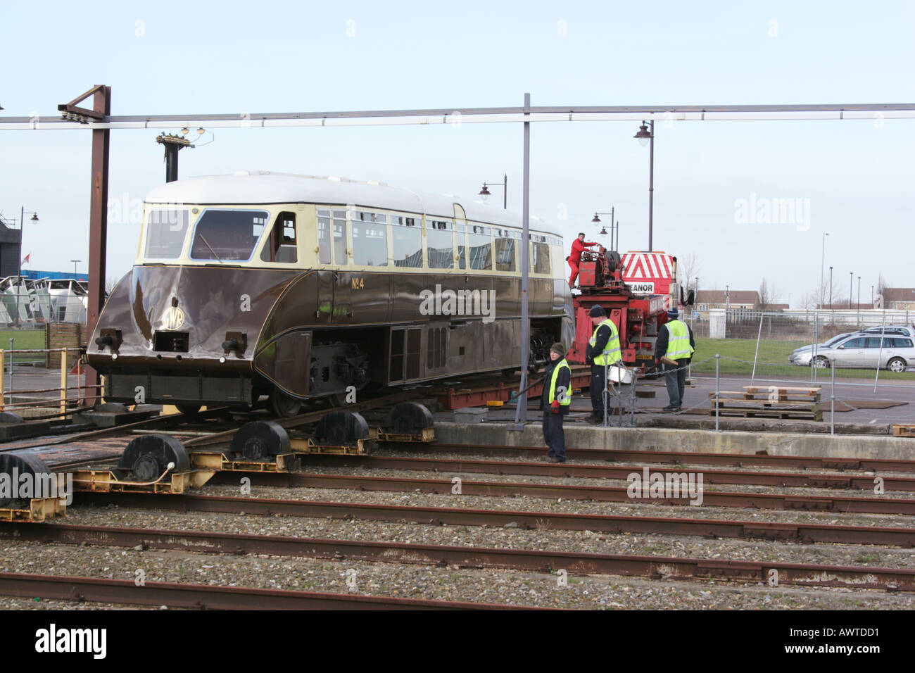 Swindon Railway Railroad works Wiltshire UK 1930 car being ...