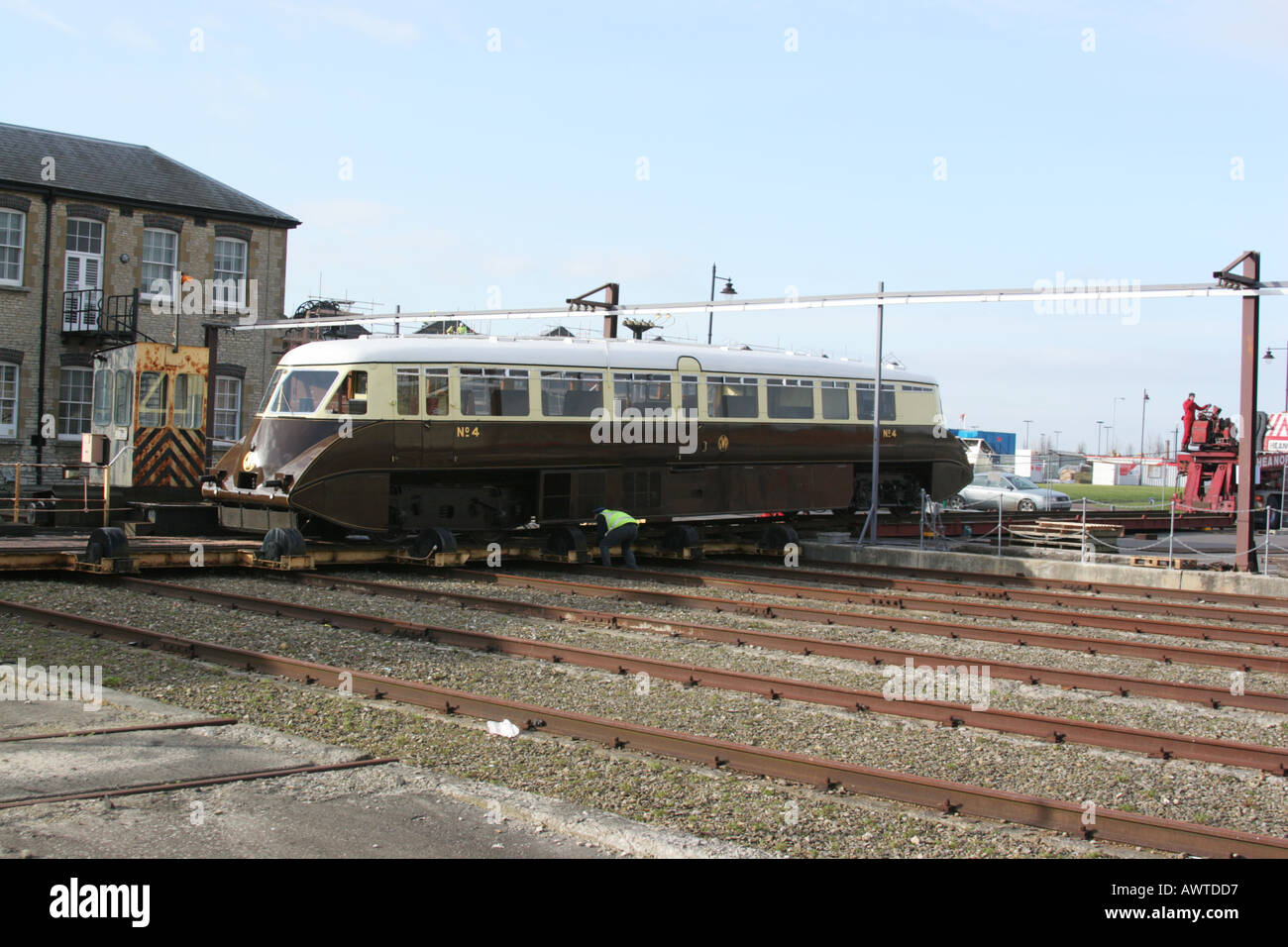Swindon Railway Railroad works Wiltshire UK 1930 car being ...