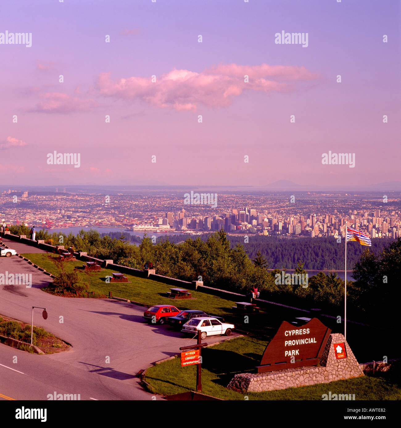 View of the City of Vancouver from the Viewpoint at Cypress Provincial ...