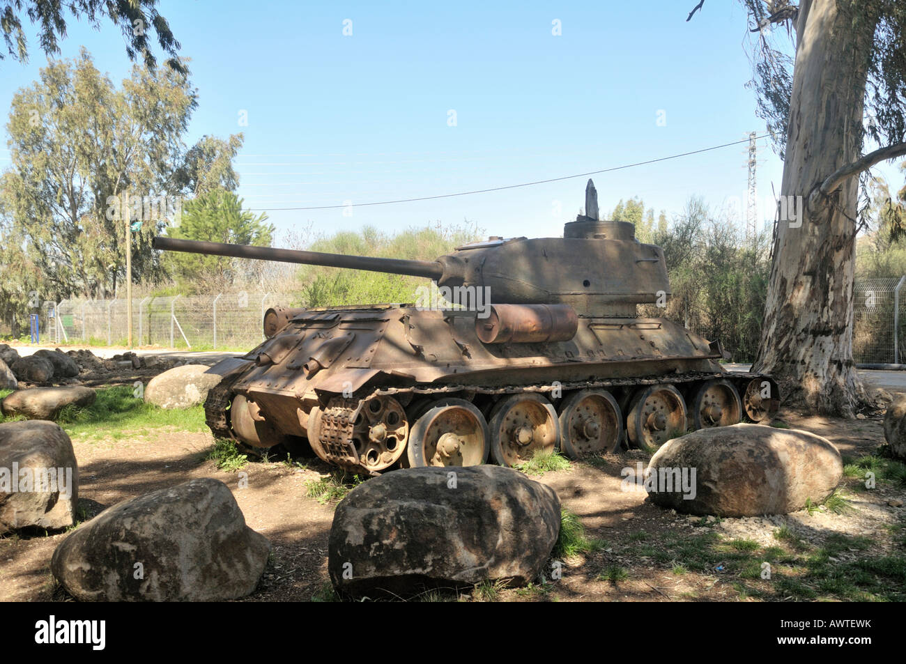 Israel Upper Galilee Metula a memorial of an old disused Israeli tank ...