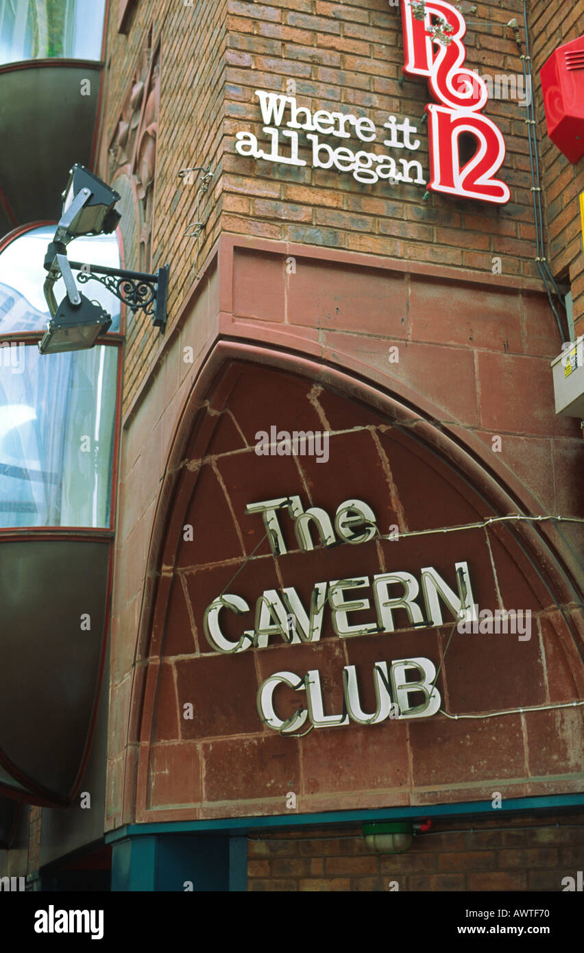 The Cavern Club sign Mathew Street Liverpool Merseyside England Stock ...