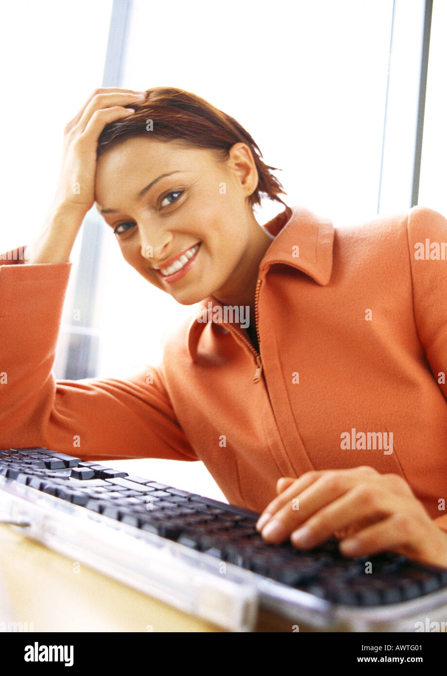 Hands on keyboard backlit hi-res stock photography and images - Alamy