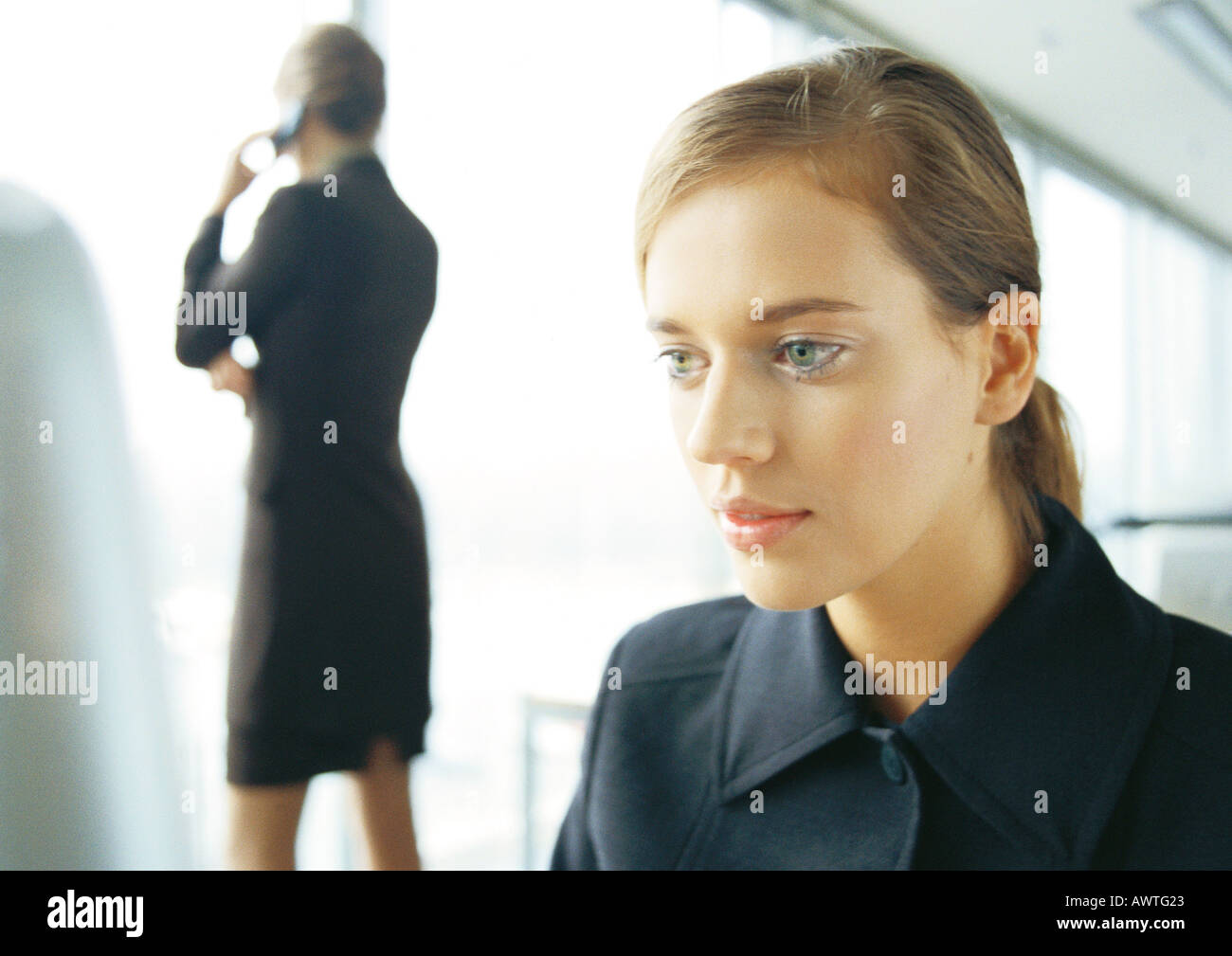 Woman backlit rear view office hi-res stock photography and images - Alamy
