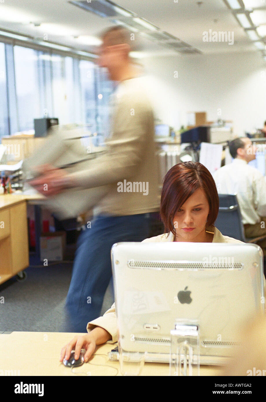 Company employees working laptops in hi-res stock photography and ...