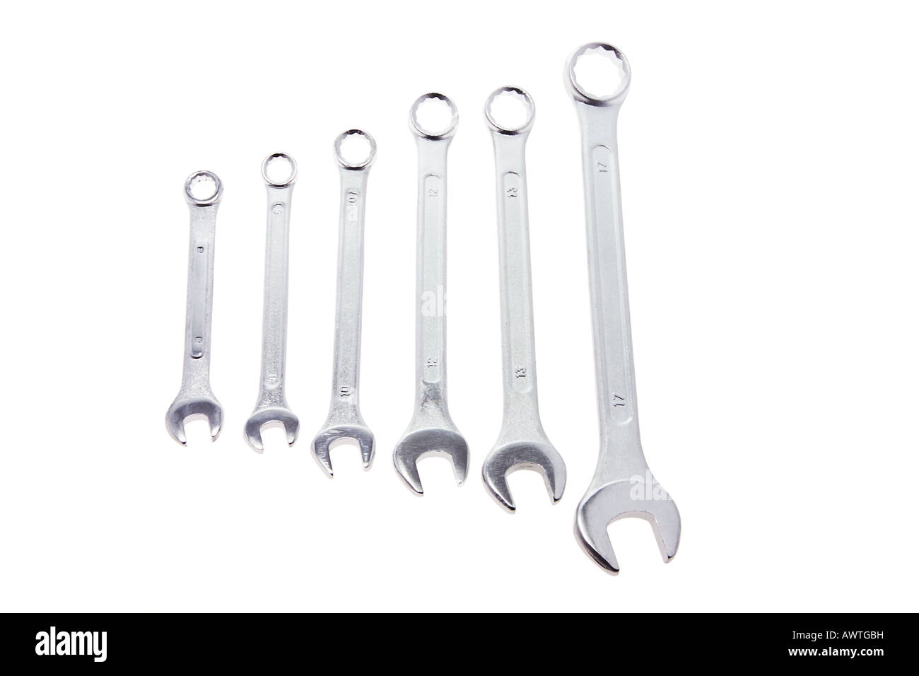 Spanners of all sizes Cut Out Stock Images & Pictures - Alamy