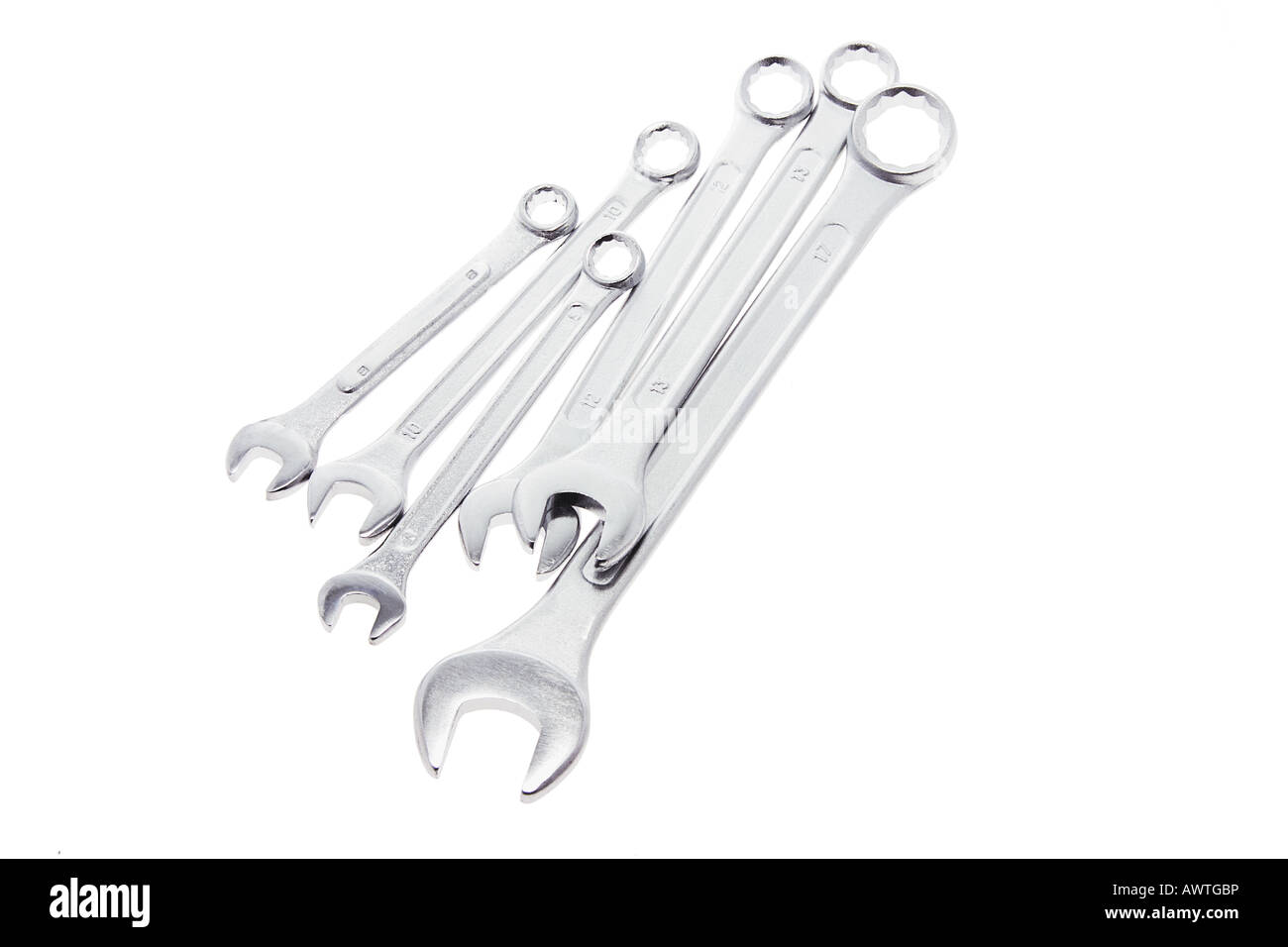 Spanners of all sizes Cut Out Stock Images & Pictures - Alamy