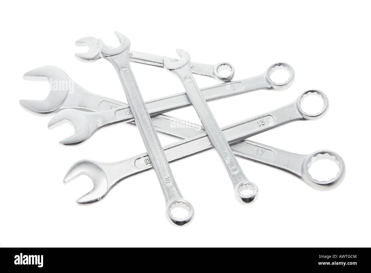 Spanners of all sizes Cut Out Stock Images & Pictures - Alamy