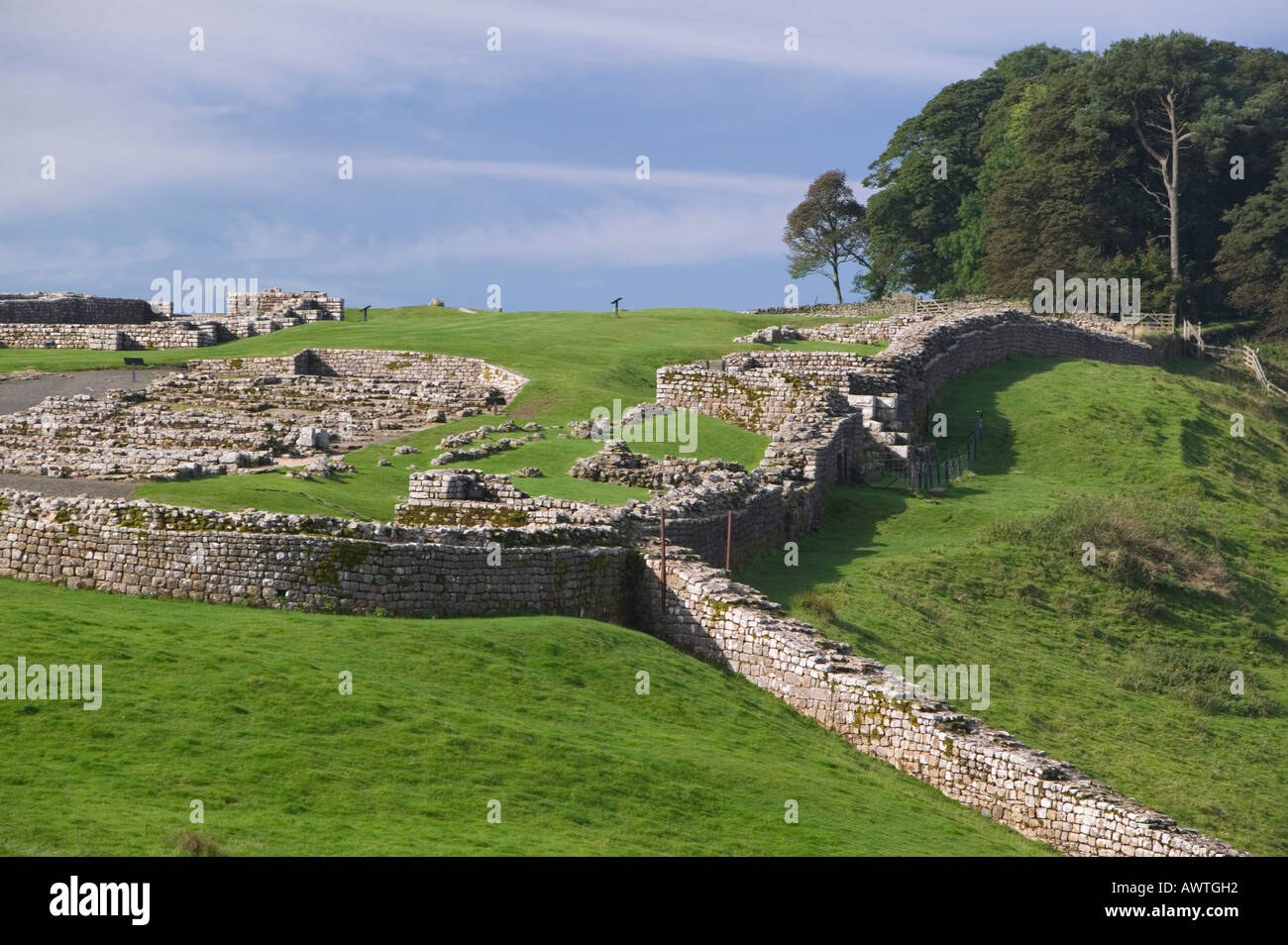 Housteads on Hadrians Wall, Northumberland, England Stock Photo - Alamy