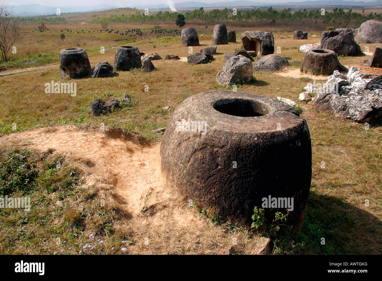Laos Phonsavan Plain of Jars Thong Hai Hin Site 1 Stock Photo - Alamy