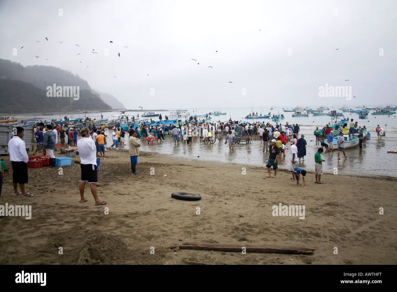 Fishing Harbour Fishing People in Puerto Lopez, Ecuador,Fishing boats ...