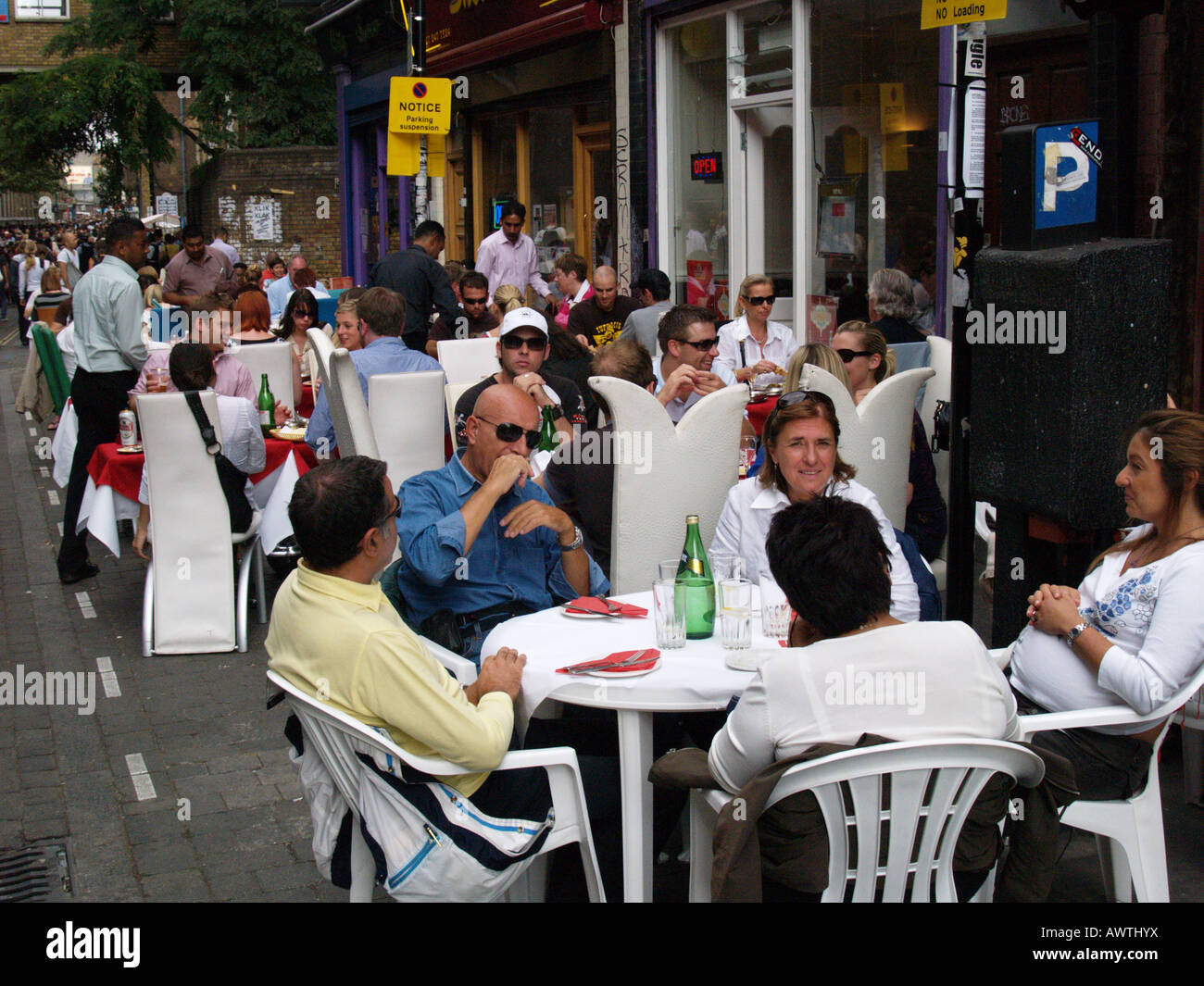alfresco outdoor indian restaurant diners eating annual brick lane food ...
