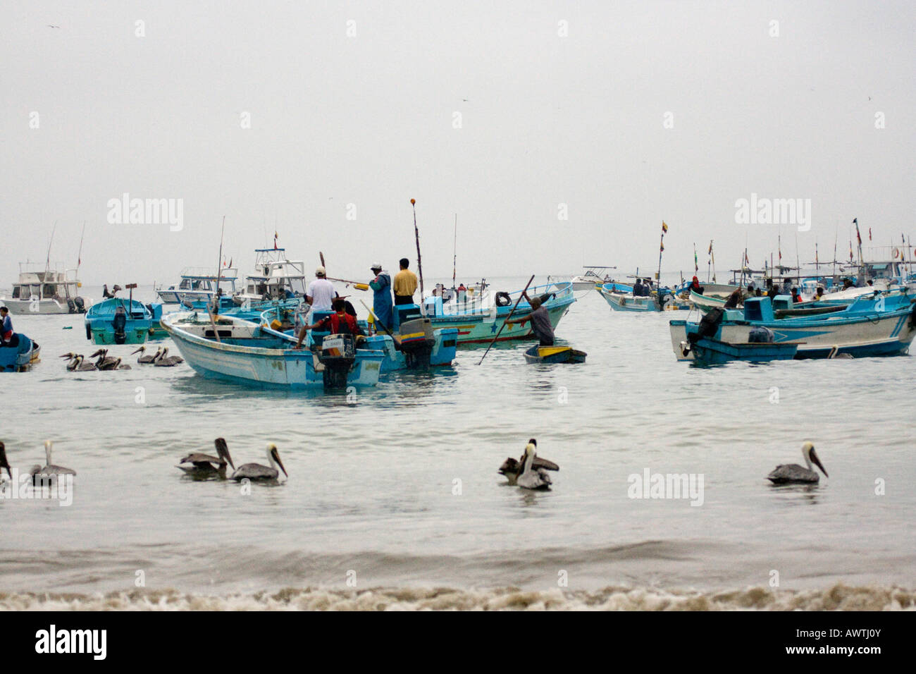 Fishing Harbour Fishing People in Puerto Lopez, Ecuador,Fishing boats ...