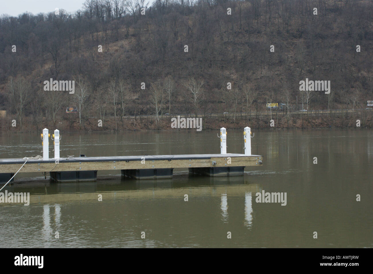 Empty dock on rainy day hi-res stock photography and images - Alamy