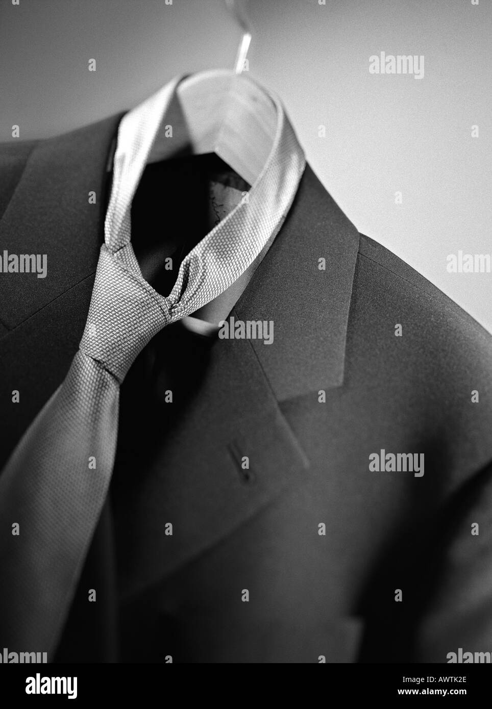 Jacket on hanger Black and White Stock Photos & Images - Alamy