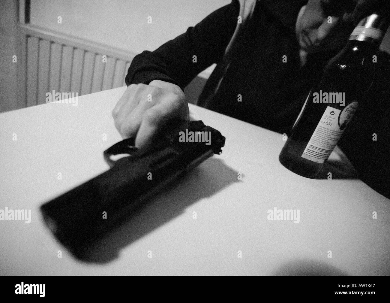 Gun on table hi-res stock photography and images - Alamy