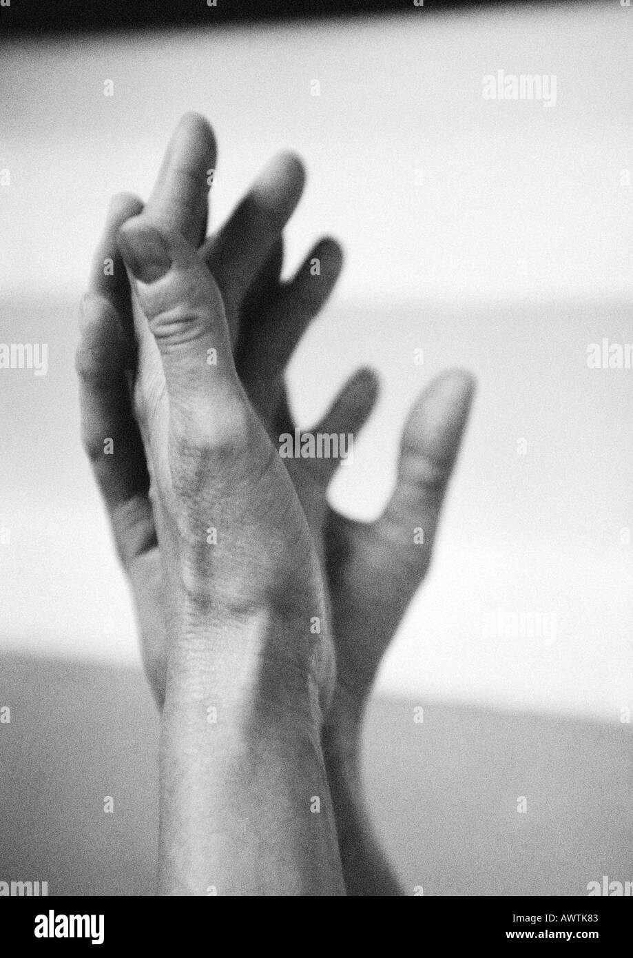 Hands, close-up, b&w Stock Photo - Alamy