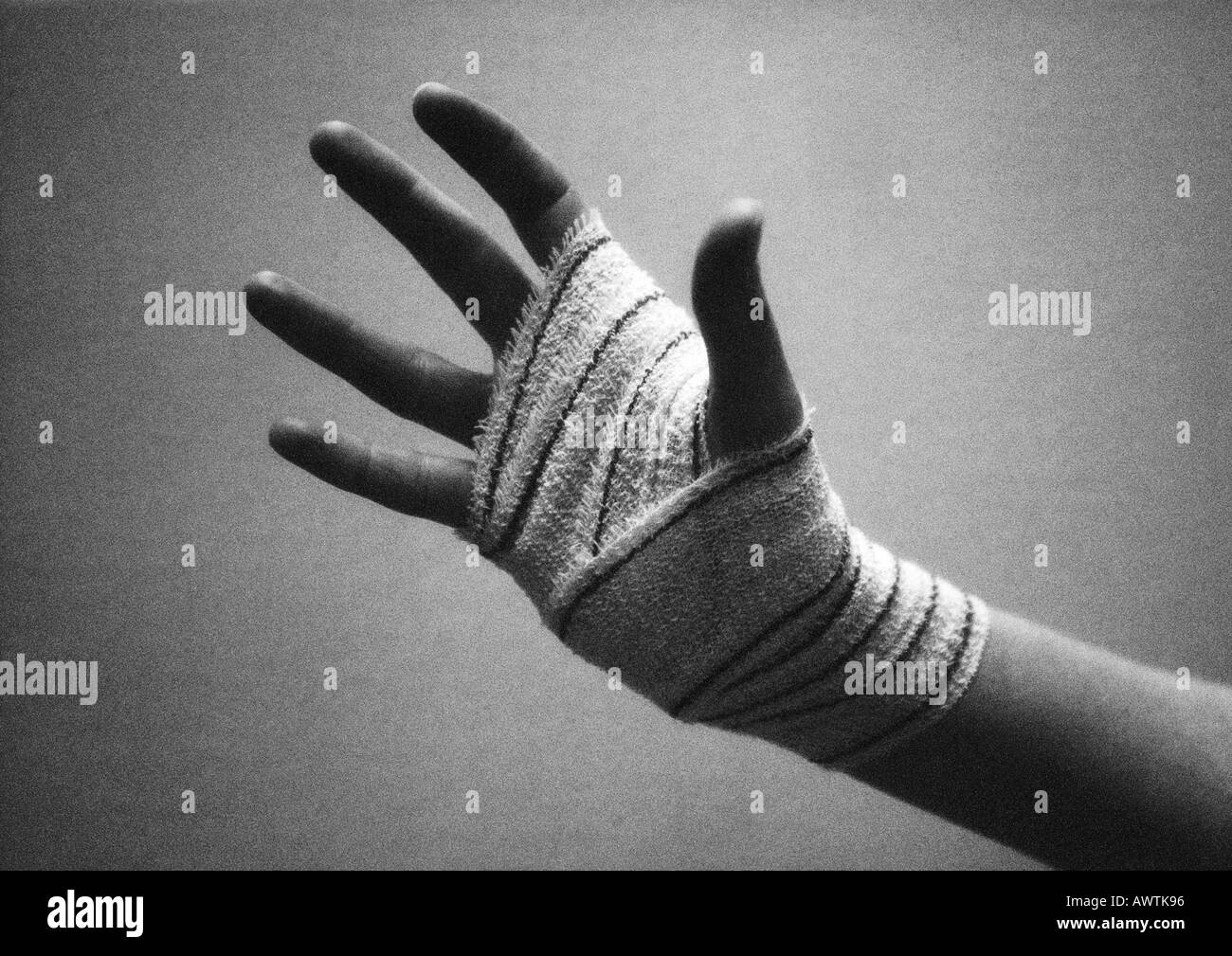 Bandaged up hand Black and White Stock Photos & Images - Alamy
