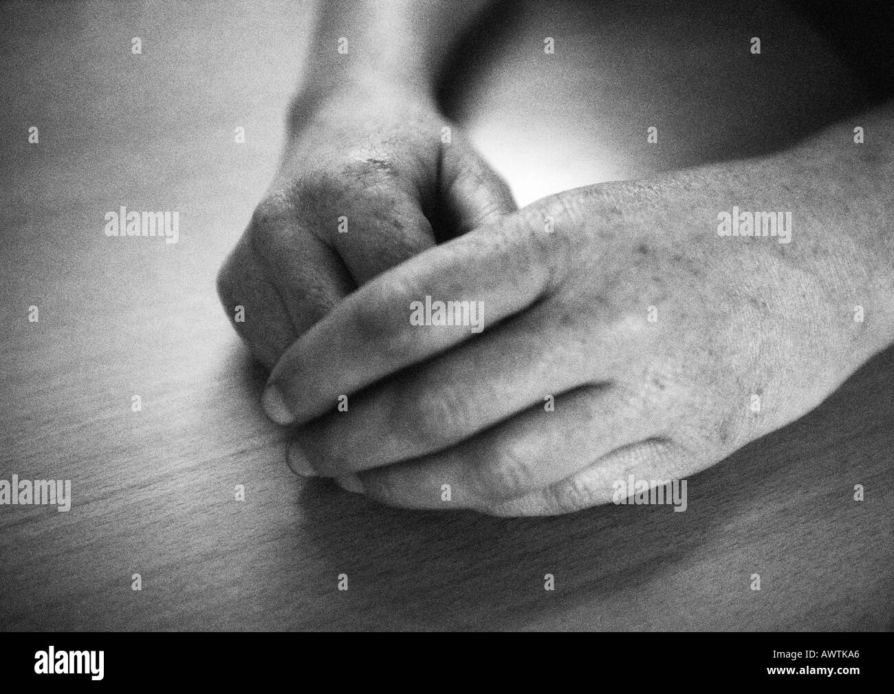 Hand together, close-up, b&w Stock Photo - Alamy