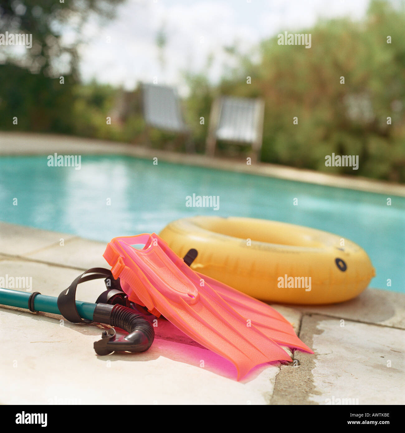 Swimming pool flippers snorkel hi-res stock photography and images - Alamy
