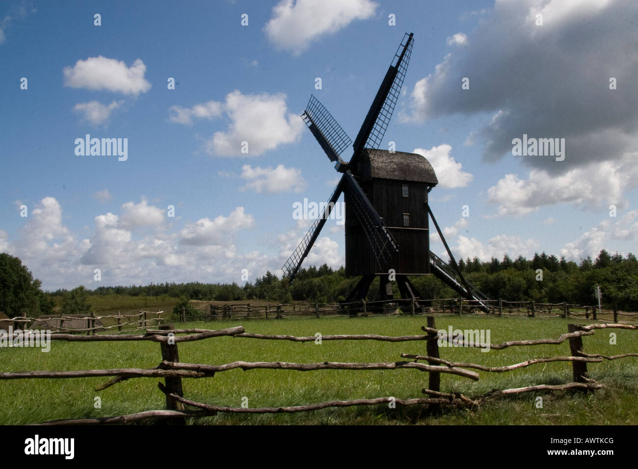 Traditional wooden windmill Stock Photo - Alamy
