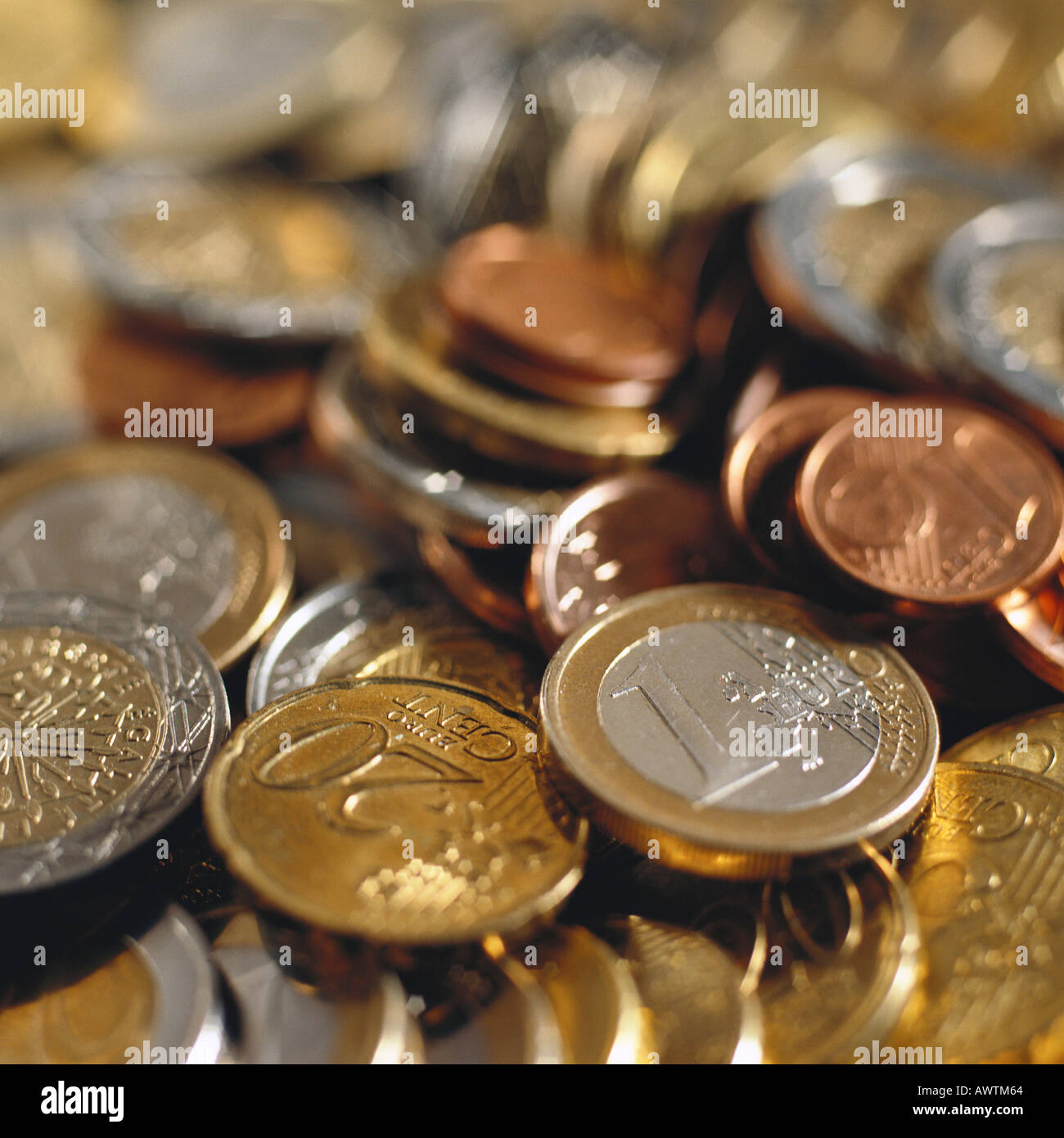 Assorted euro coins Stock Photo - Alamy
