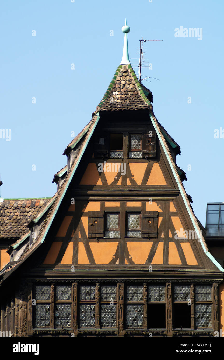 Gable section of a half timbered house in Strassbourg Stock Photo - Alamy