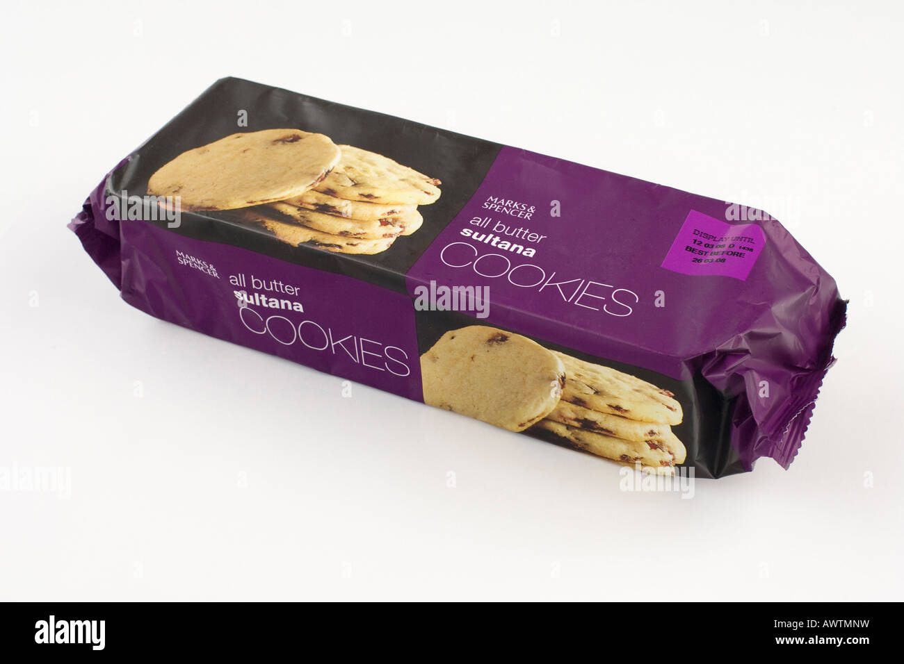 Marks & Spencer sultana cookies Stock Photo - Alamy