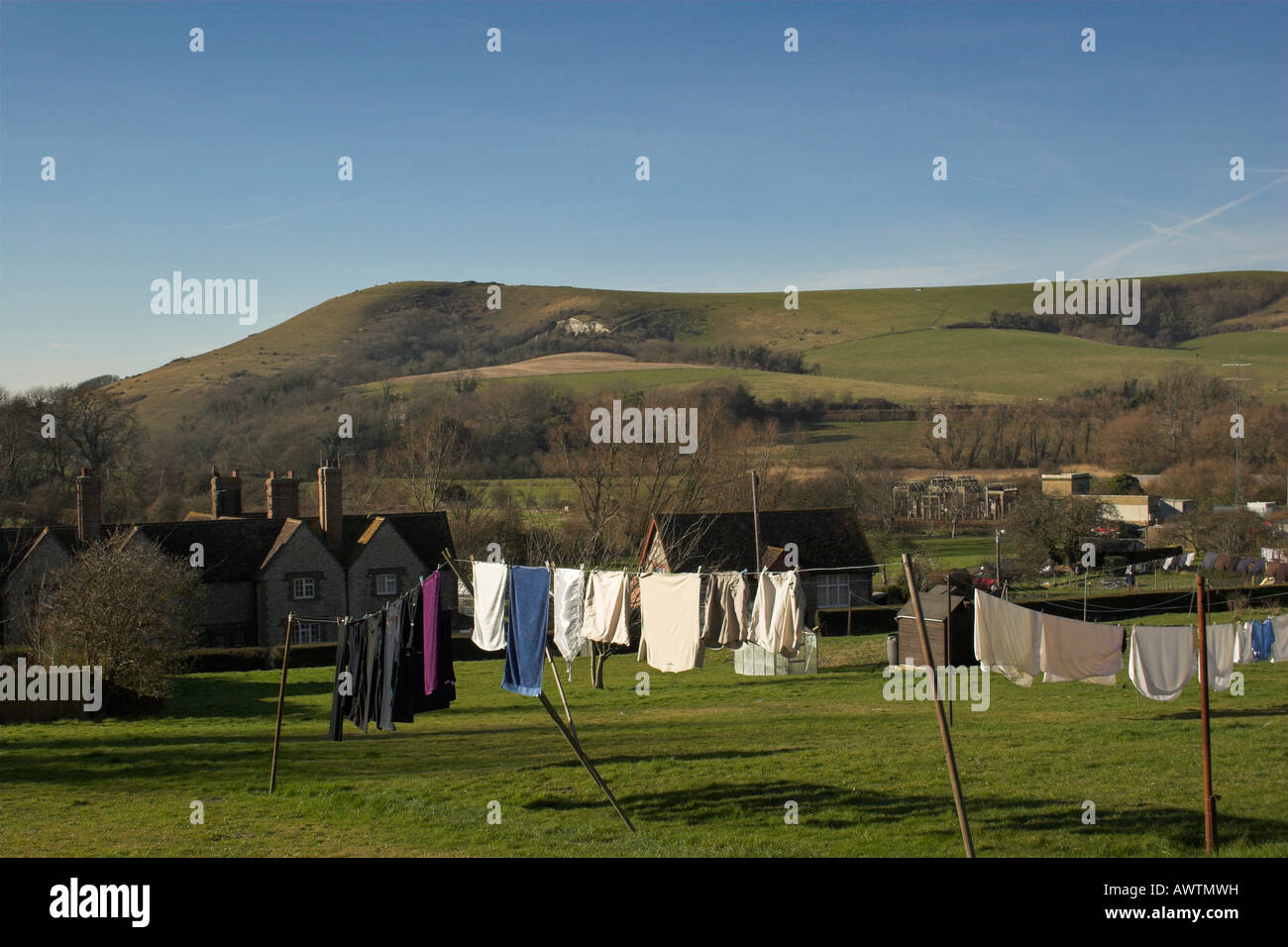 Village washing line outside hi-res stock photography and images - Alamy