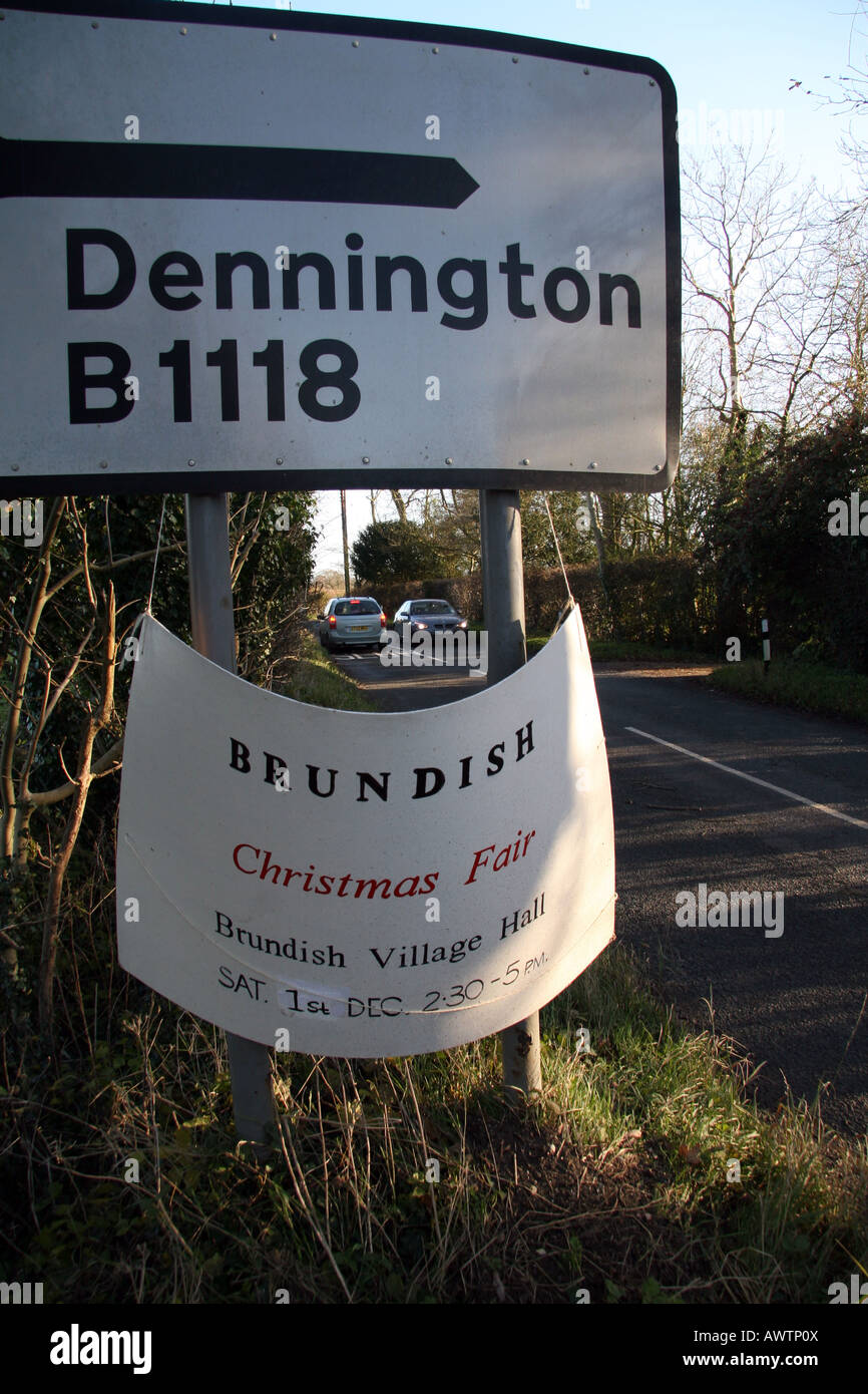 Suffolk road sign near Christmas Stock Photo - Alamy