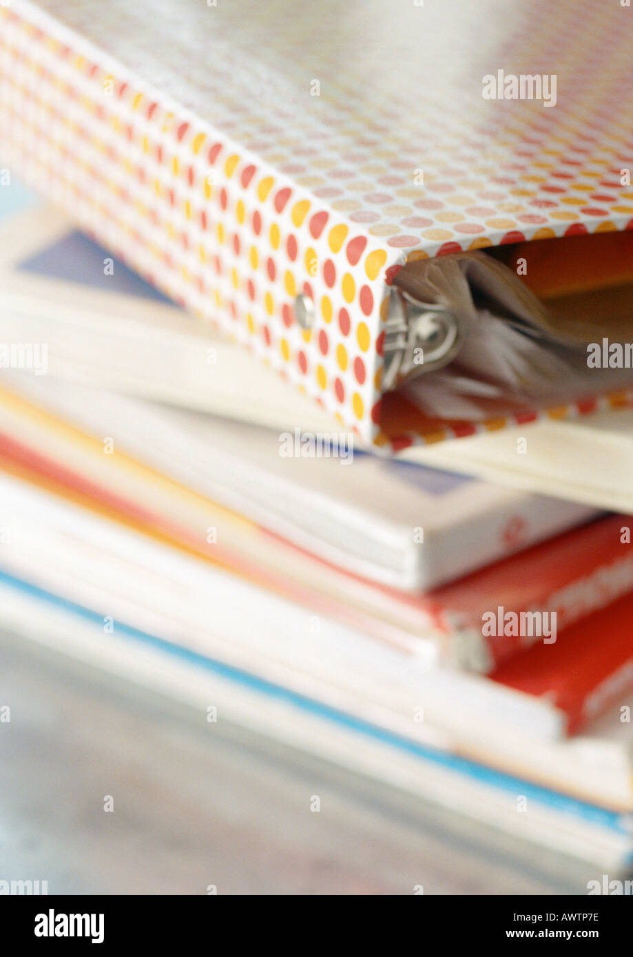 Pile of school books, close-up Stock Photo - Alamy