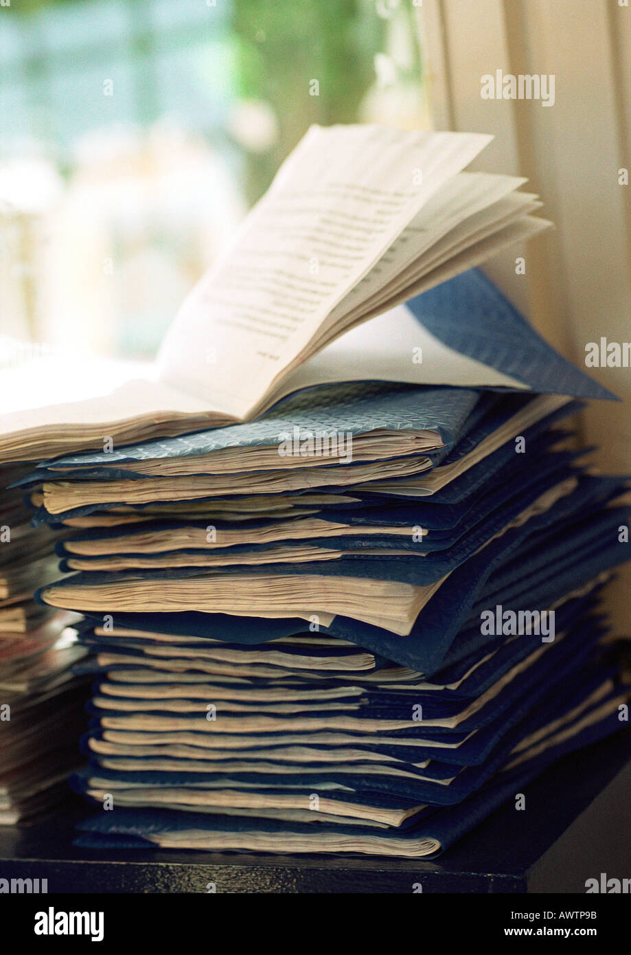 Pile of notebooks Stock Photo - Alamy