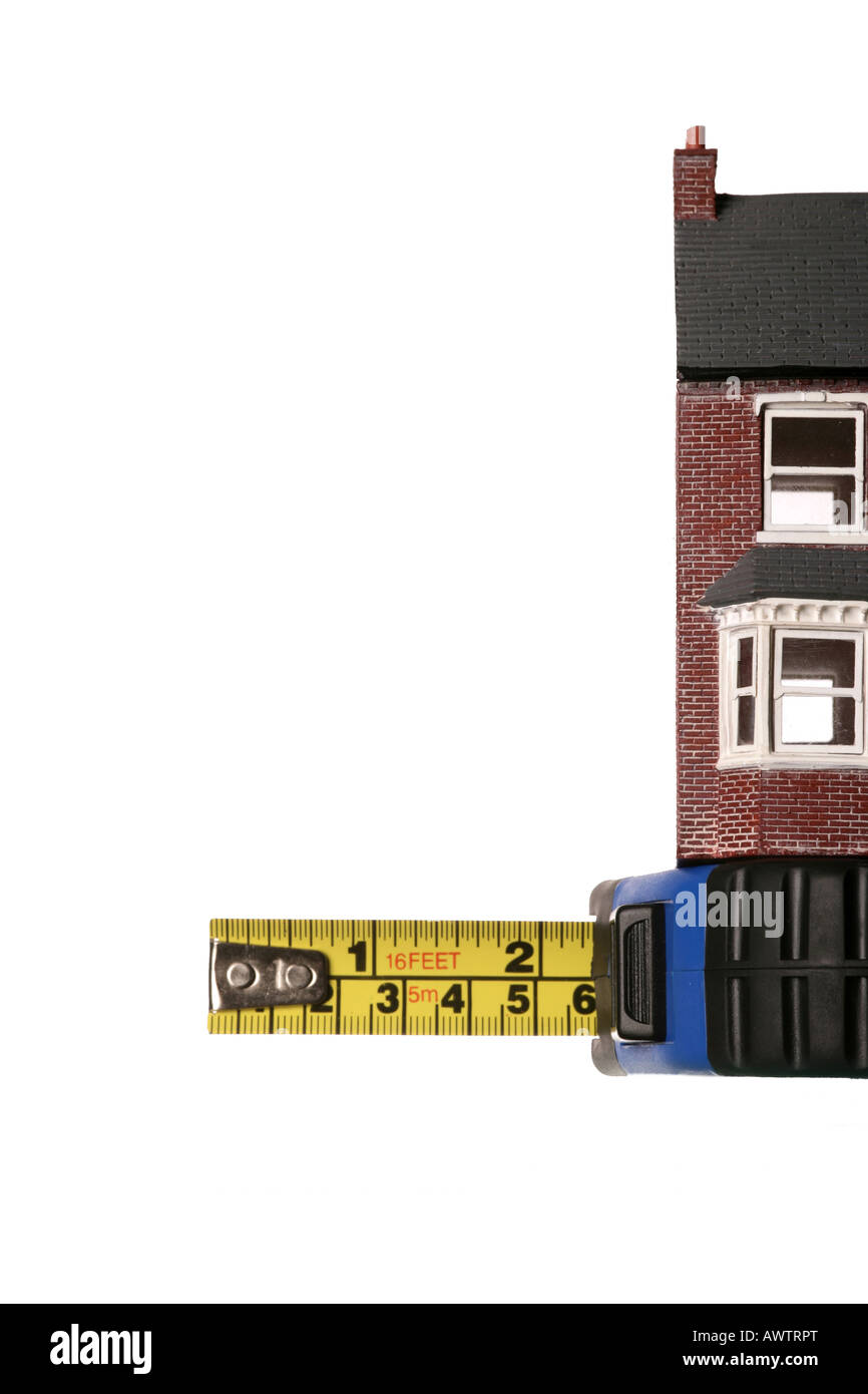 "model house and tape measure Stock Photo - Alamy