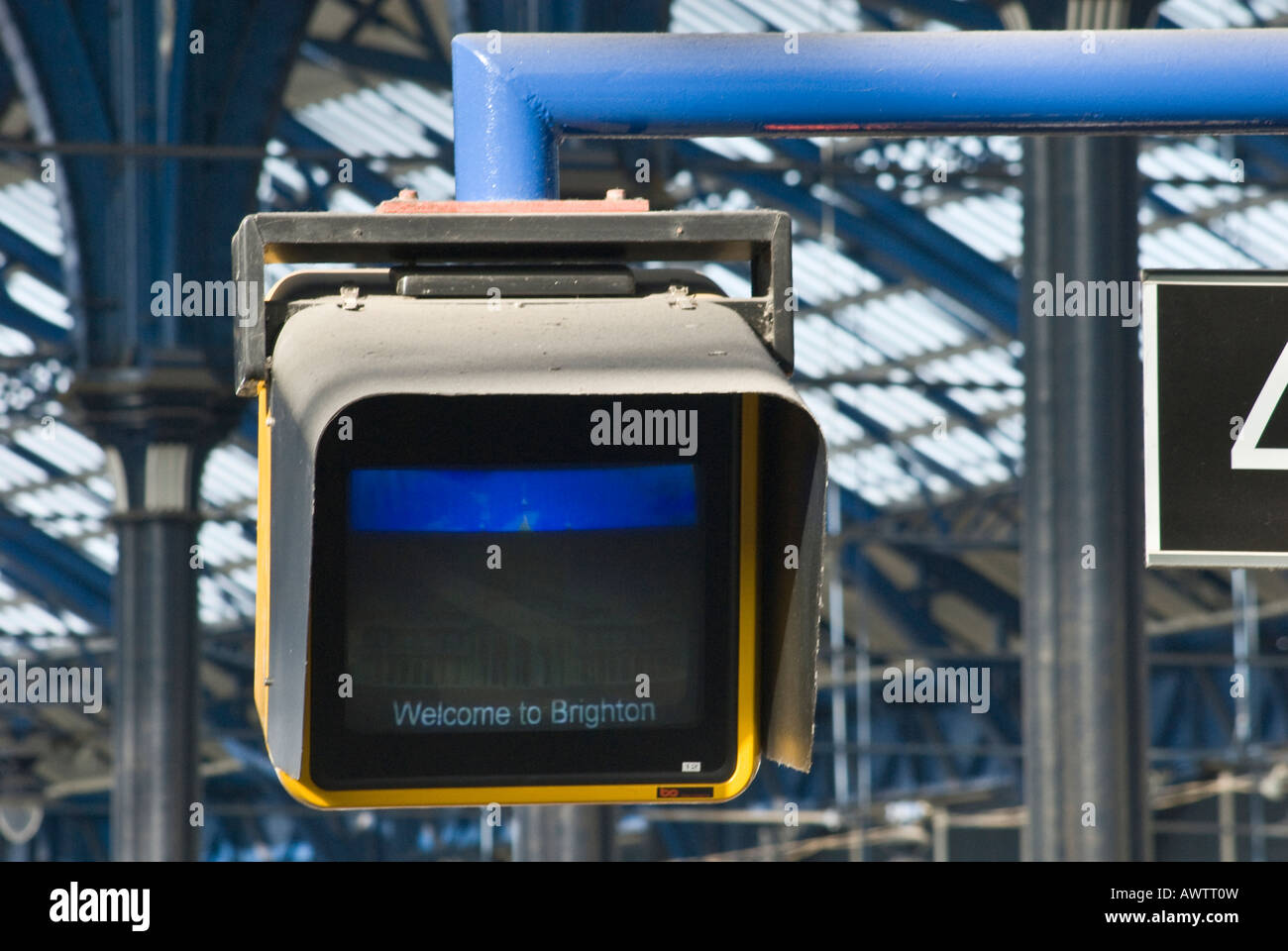 Platform Information Monitor Stock Photo - Alamy