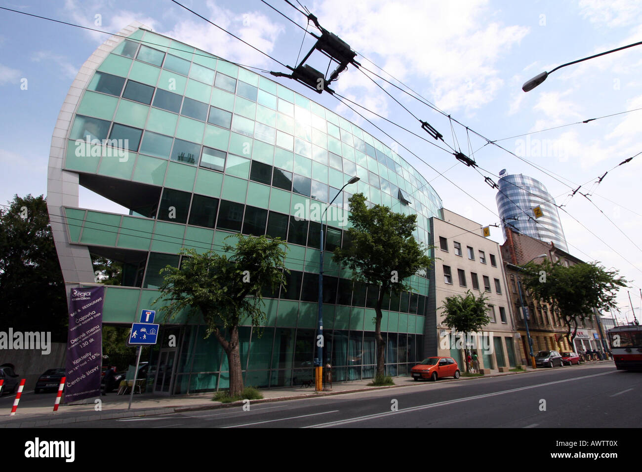"Modern glass building built to look like a ship at Malytrh 2A ...