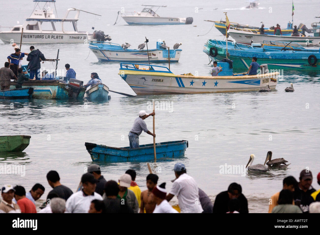 Fishing Harbour Fishing People in Puerto Lopez, Ecuador,Fishing boats ...