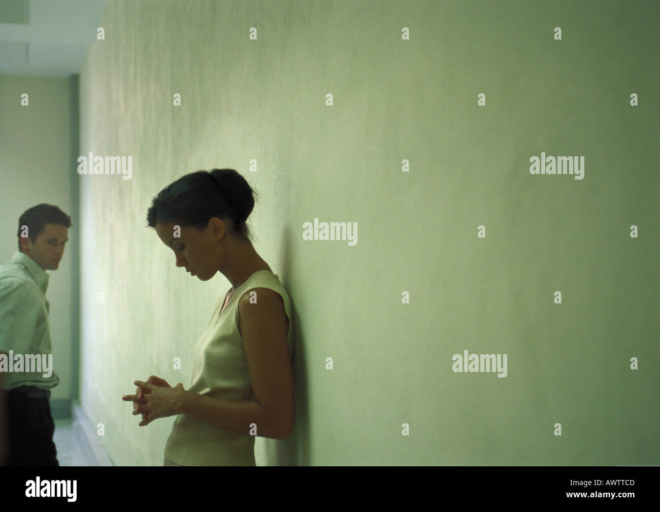 Distressed woman silhouette hi-res stock photography and images - Alamy