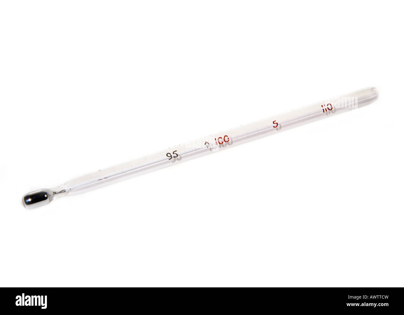 Old medical thermometer marked in degrees farenheit made of glass ...