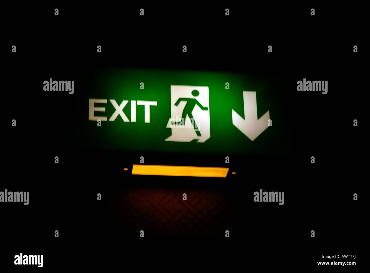 Exit sign London UK Stock Photo - Alamy