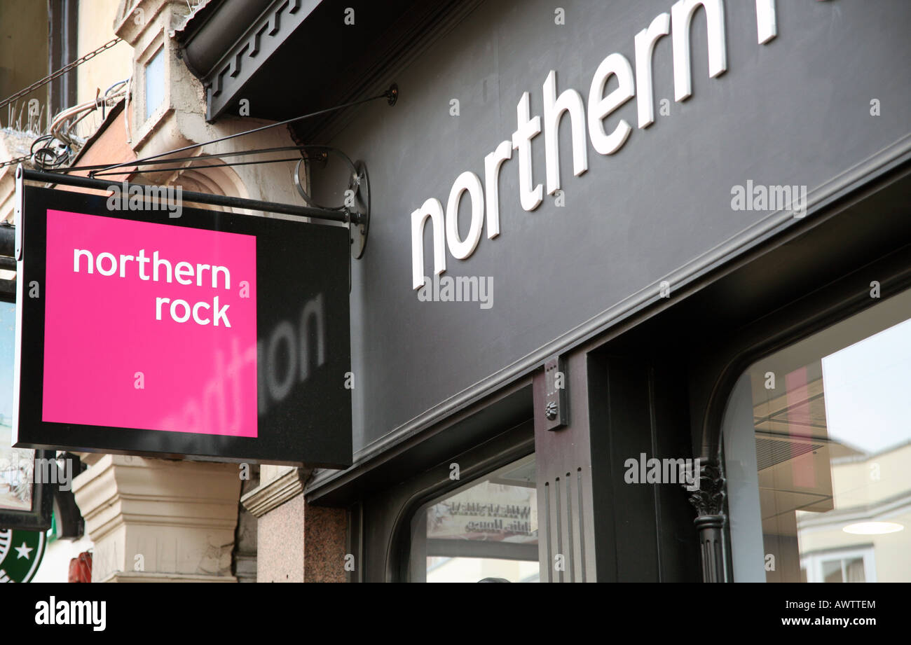 Northern Rock bank branch sign in Oxford Stock Photo - Alamy