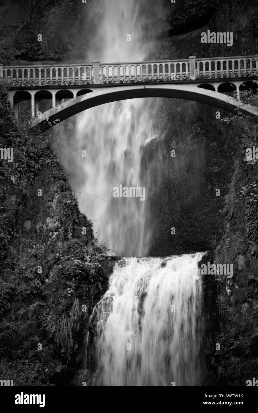 water fall waterfall bridge over dramatic gravity power water water ...