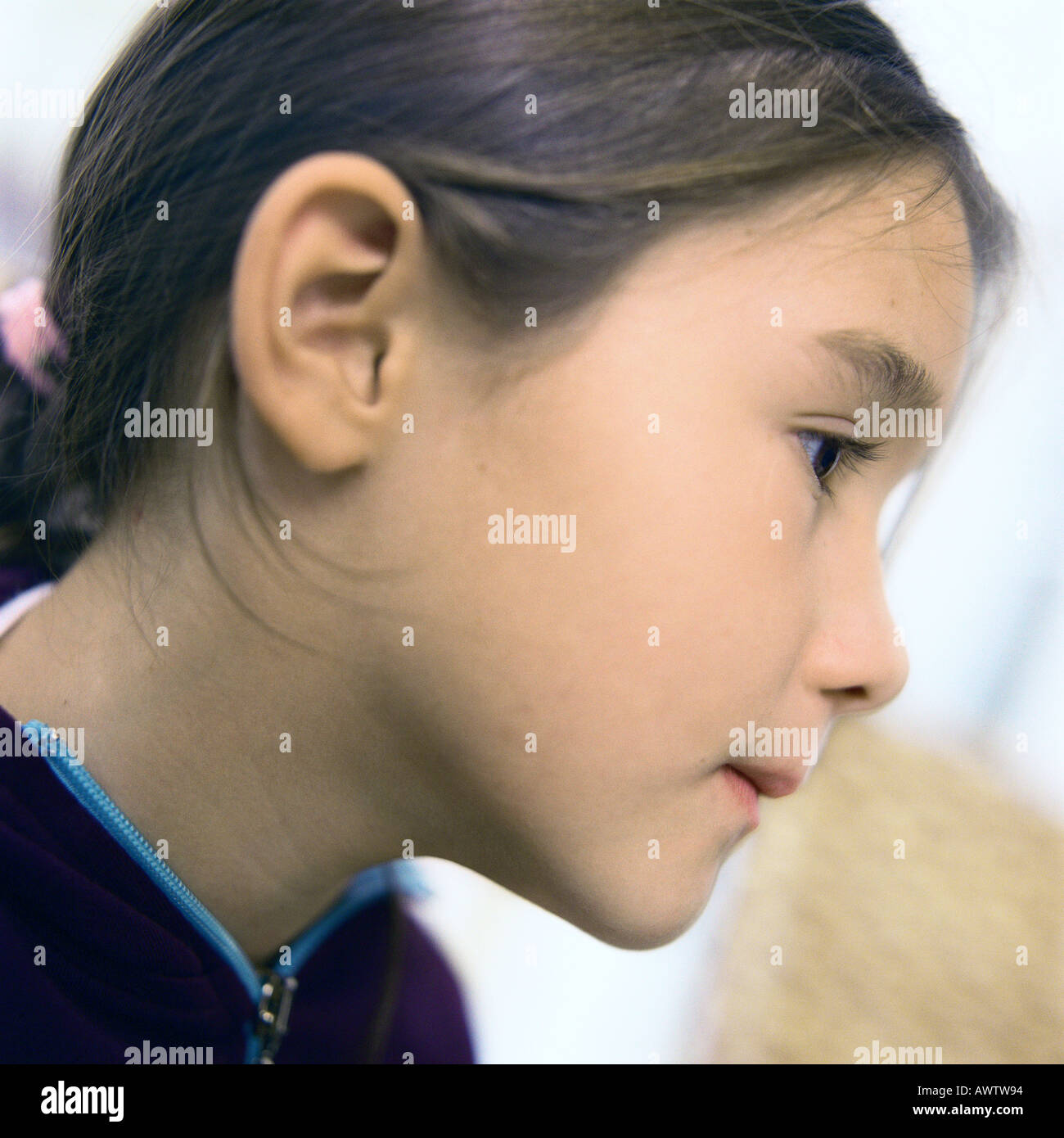 Little girl, side view, close-up Stock Photo - Alamy