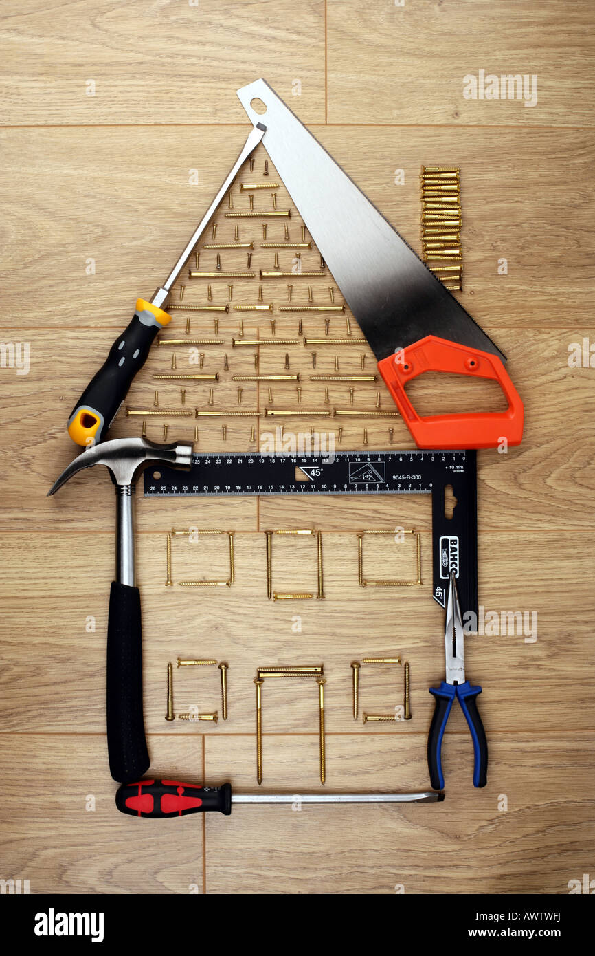 House made from tools hi-res stock photography and images - Alamy