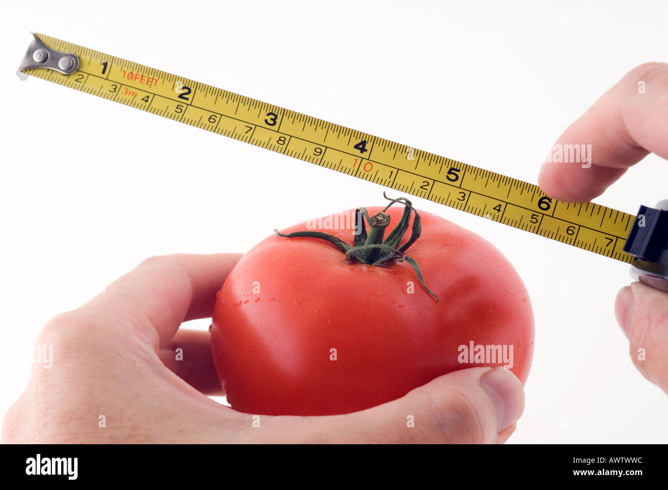tomato with tape measure Stock Photo - Alamy