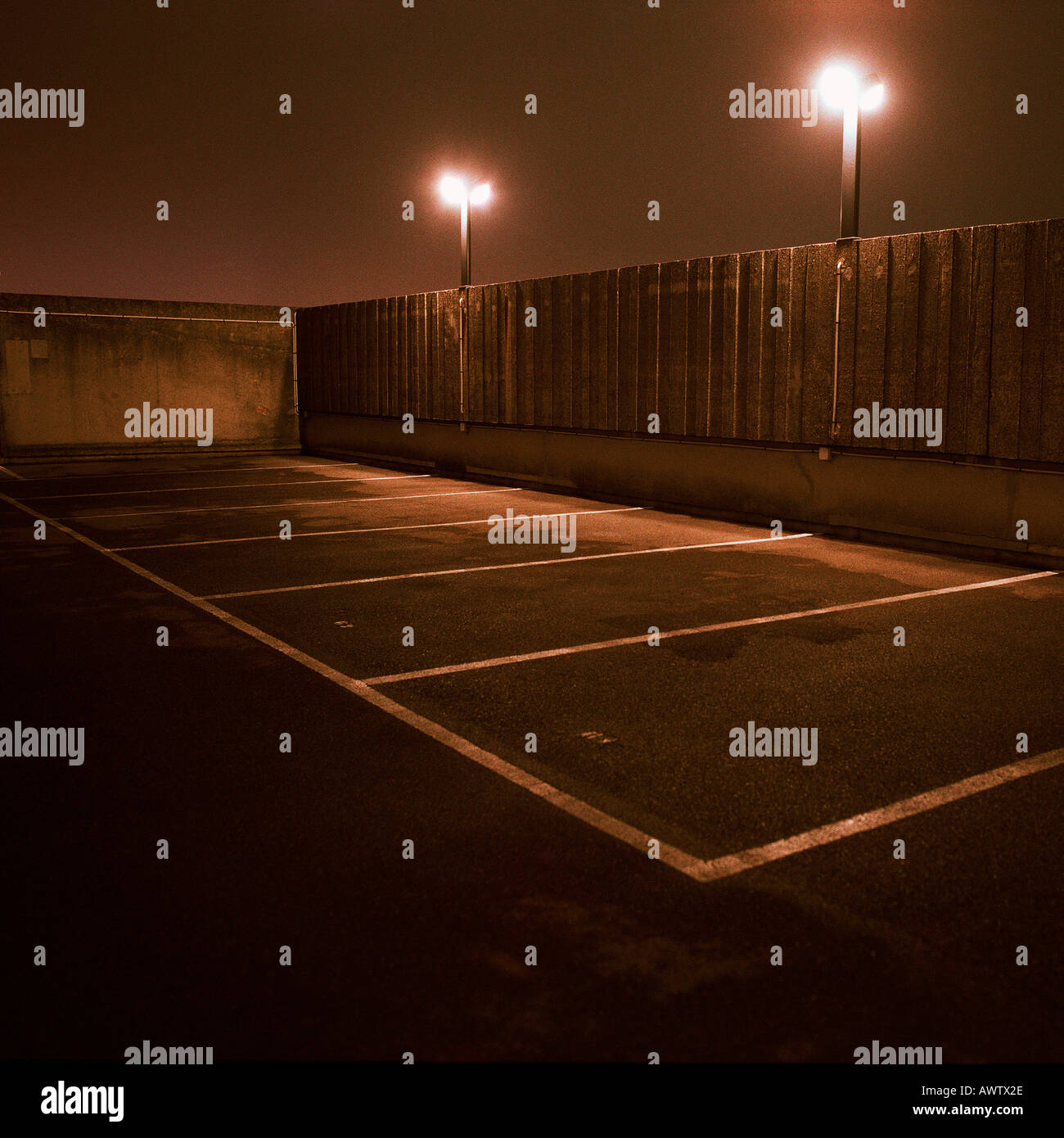 Parking lot at night Stock Photo - Alamy