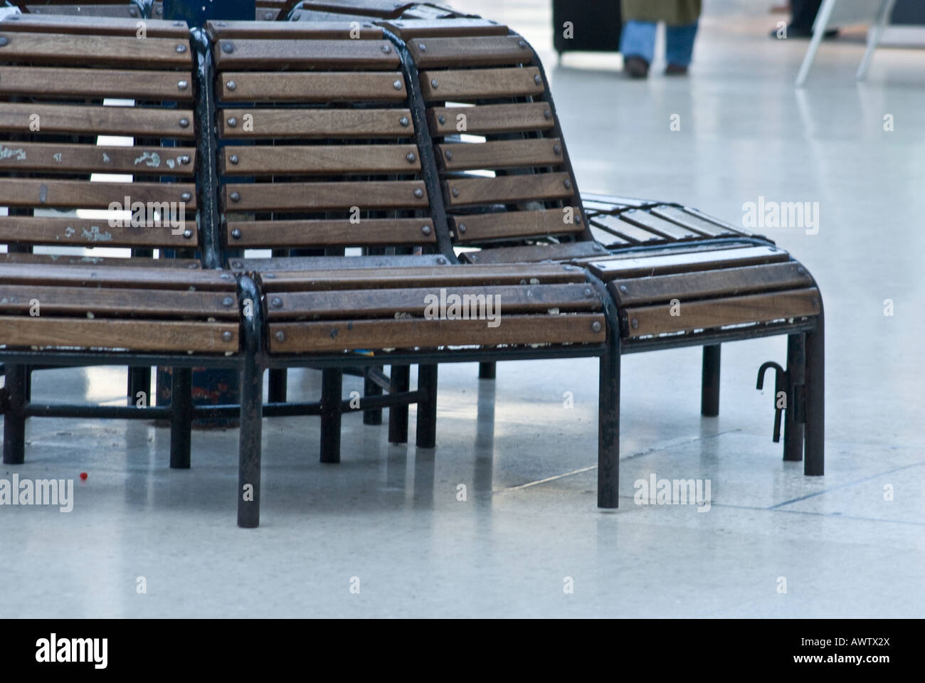 Old antique Wooden Slatted Seats Stock Photo - Alamy