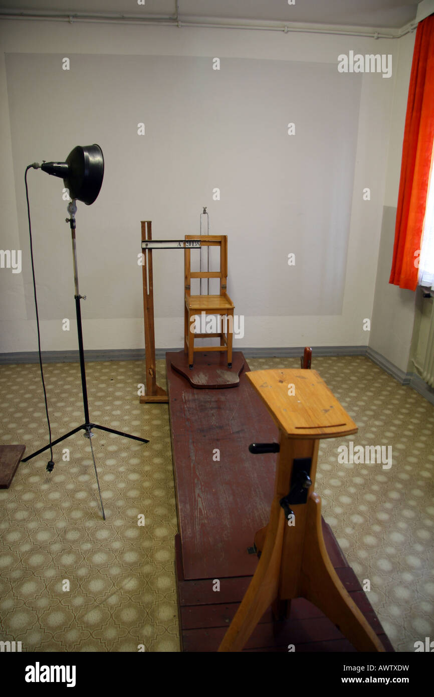 Room used to photograph prisoners at the former Cold War Stasi prison ...