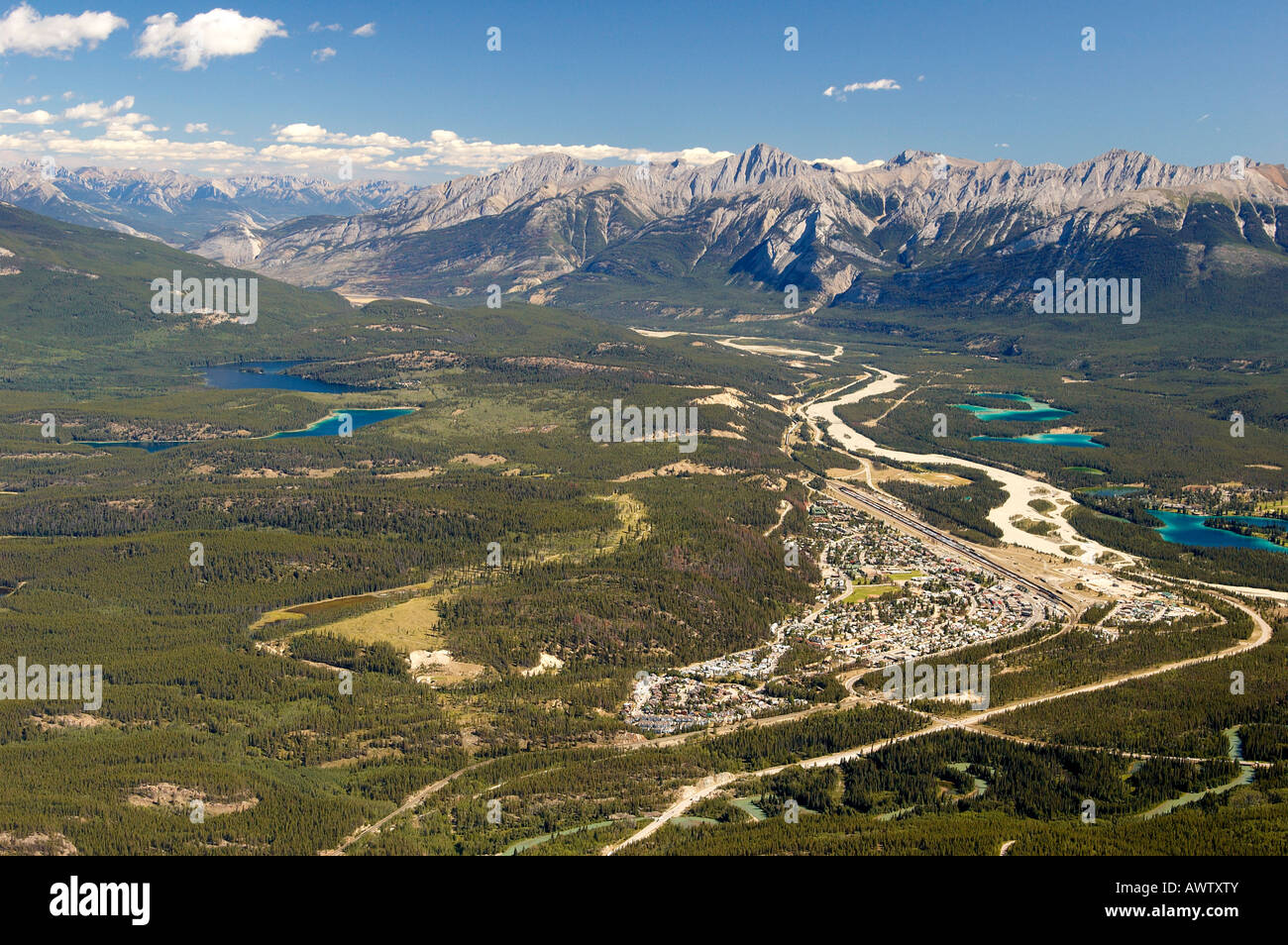 View north-east across Jasper township from the summit of Whistler's ...