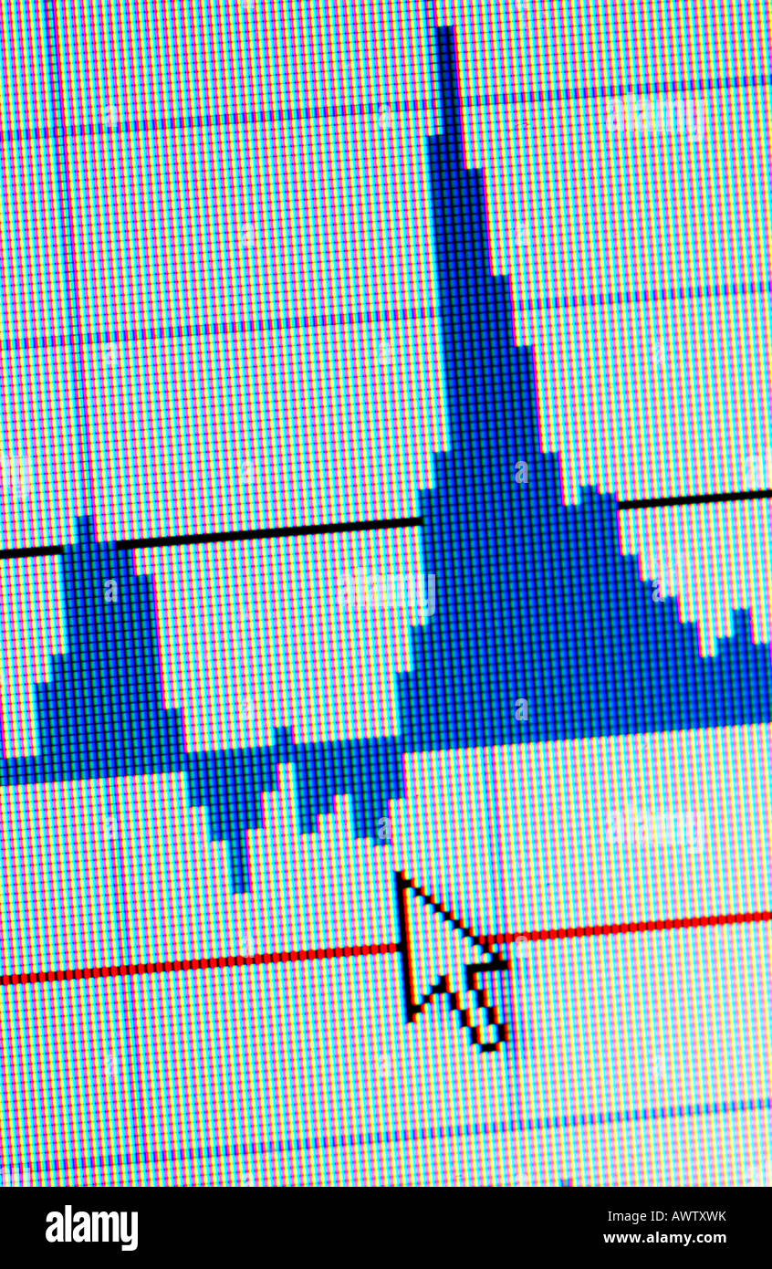 graph screen peak Stock Photo - Alamy