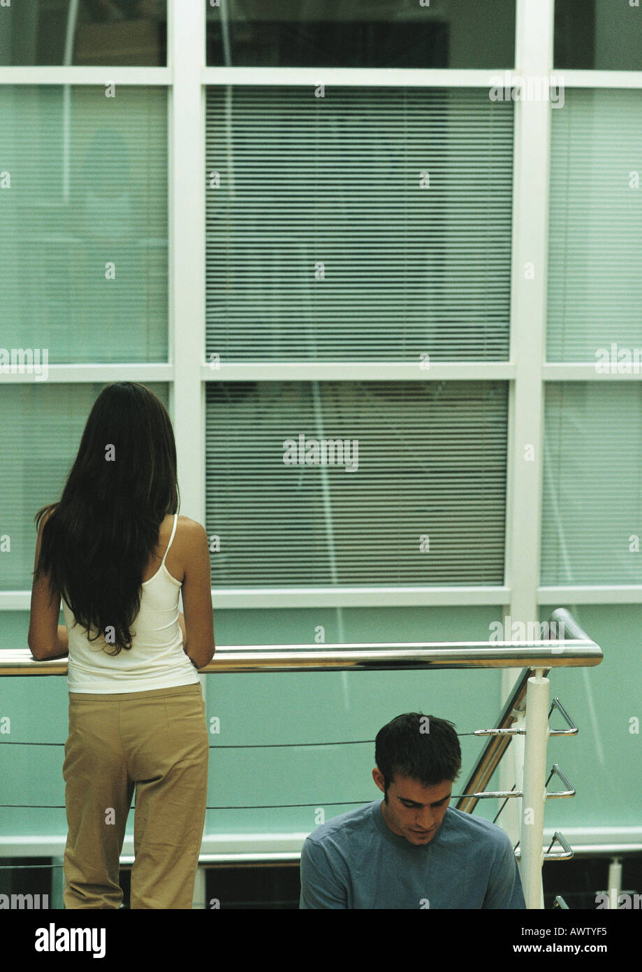 Man leaning on guardrail hi-res stock photography and images - Alamy