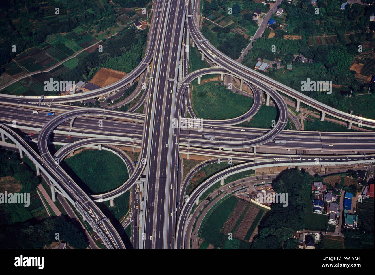 The aerial photography of Kawaguchi Interchange in Saitama Japan Asia ...